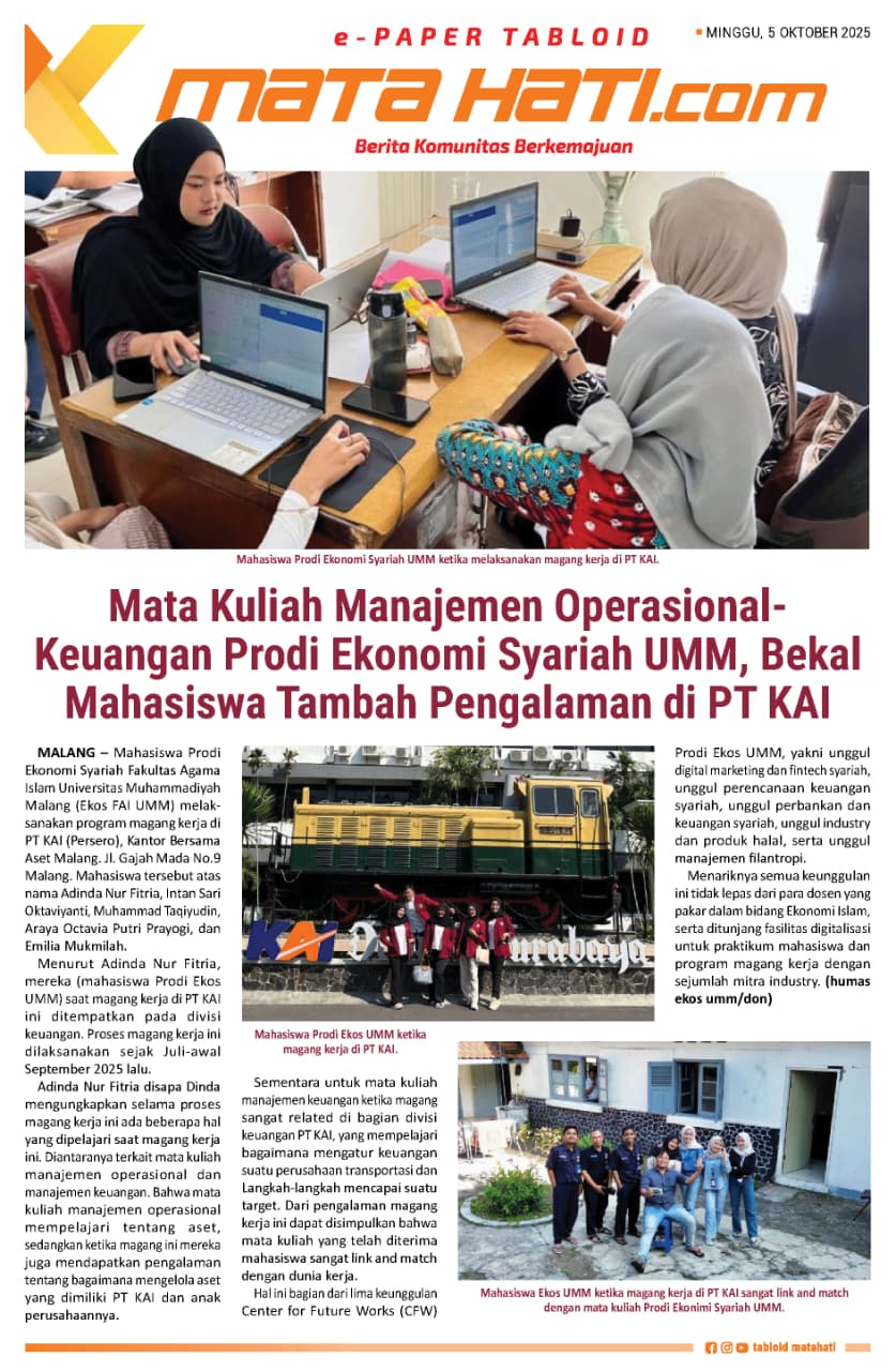 Mahasiswa Ekonomi Syariah UMM Magang di PT KAI sebagai Wujud Link and ...